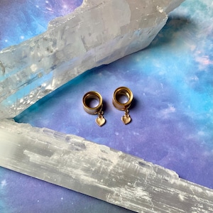 You're My Heart, Baby Dangle Gauges Gold Steel Ear Plugs Tunnels Tiny ...