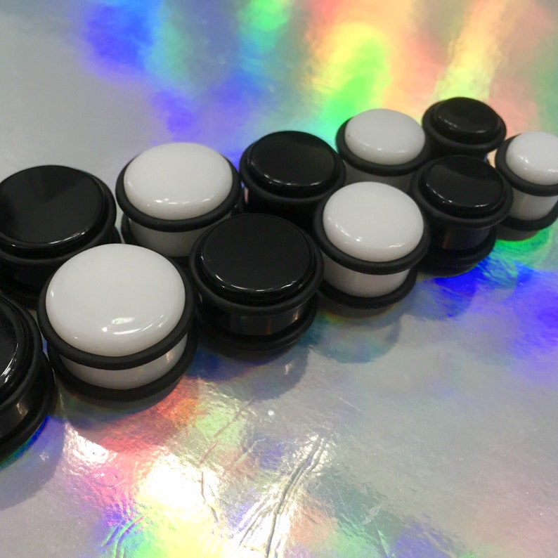 Black Non-Flare Acrylic Ear Plugs Stretchers Gauges Pair/Kit | Etsy