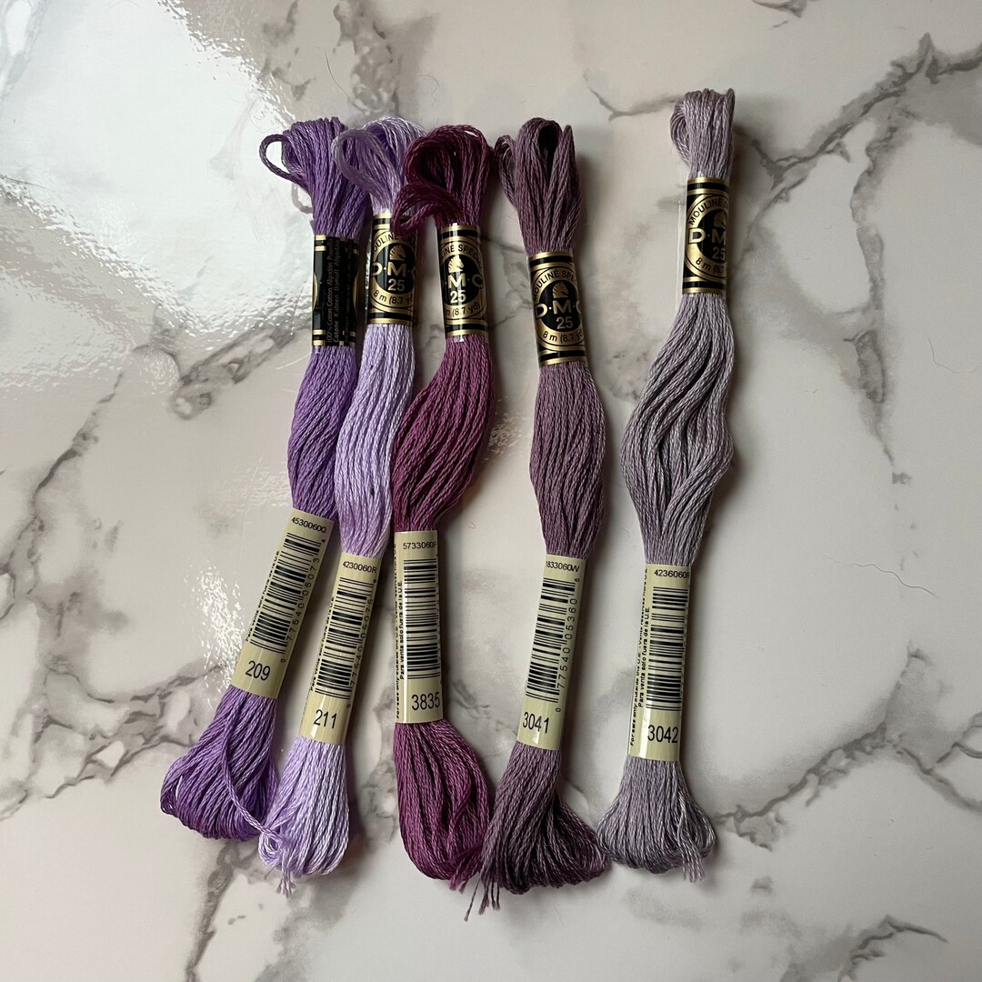 DMC 209 211 3835 3041 3042 Embroidery Floss - Etsy