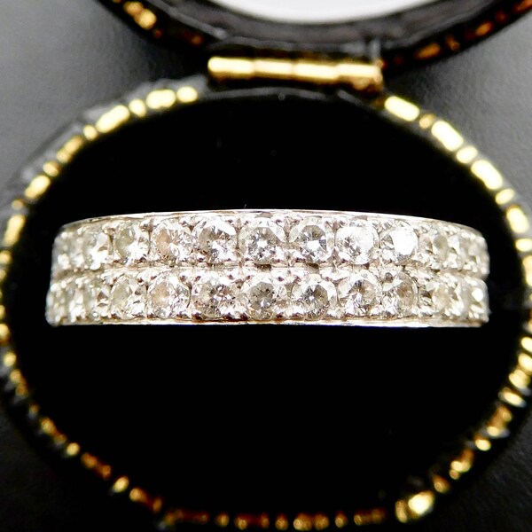 Two Row Diamond Ring - Etsy