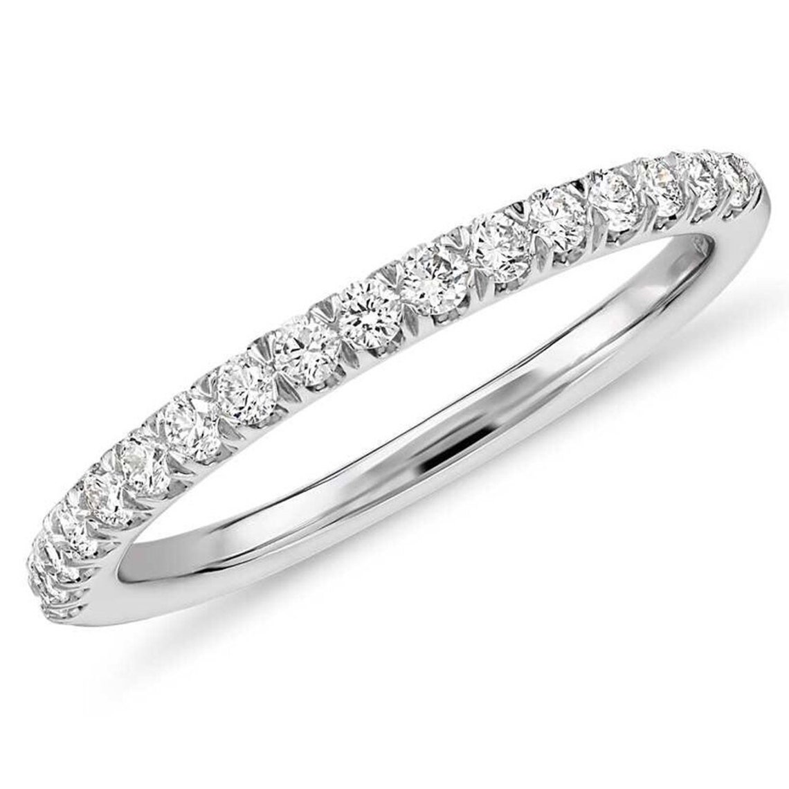 18ct 0.36ct Classic Half Eternity Ring Half Set Diamond - Etsy UK