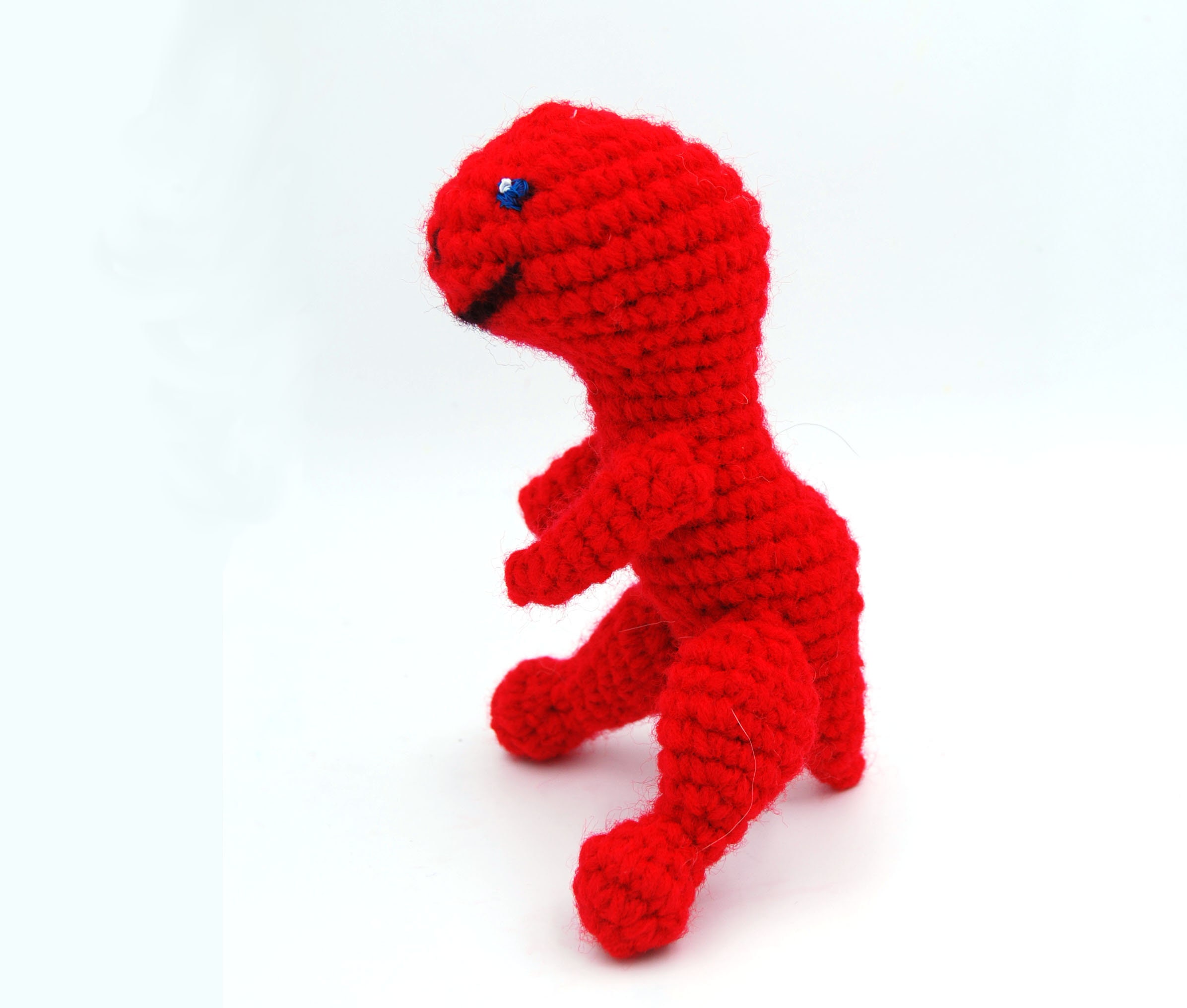 Red dinosaur stuffy red crochet dino plush plush dinosaur | Etsy