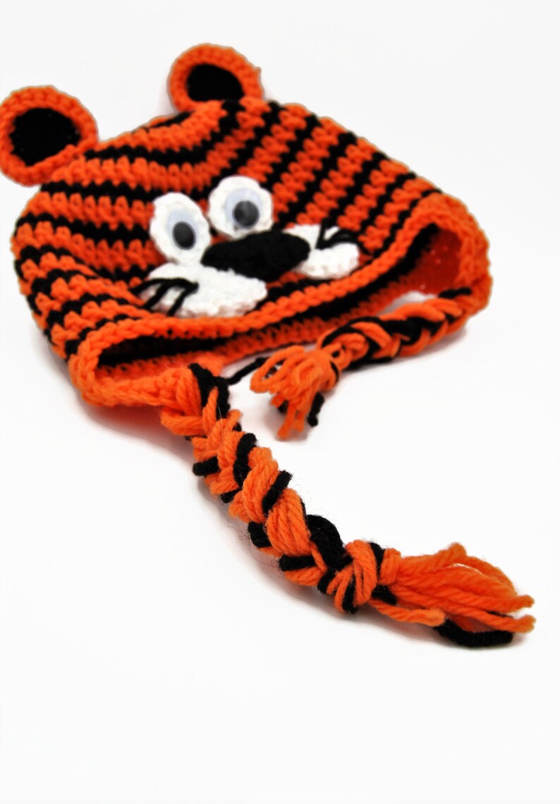 Kids Tiger Hat With Ear Flaps Toddler Tiger Beanie Toddler - Etsy