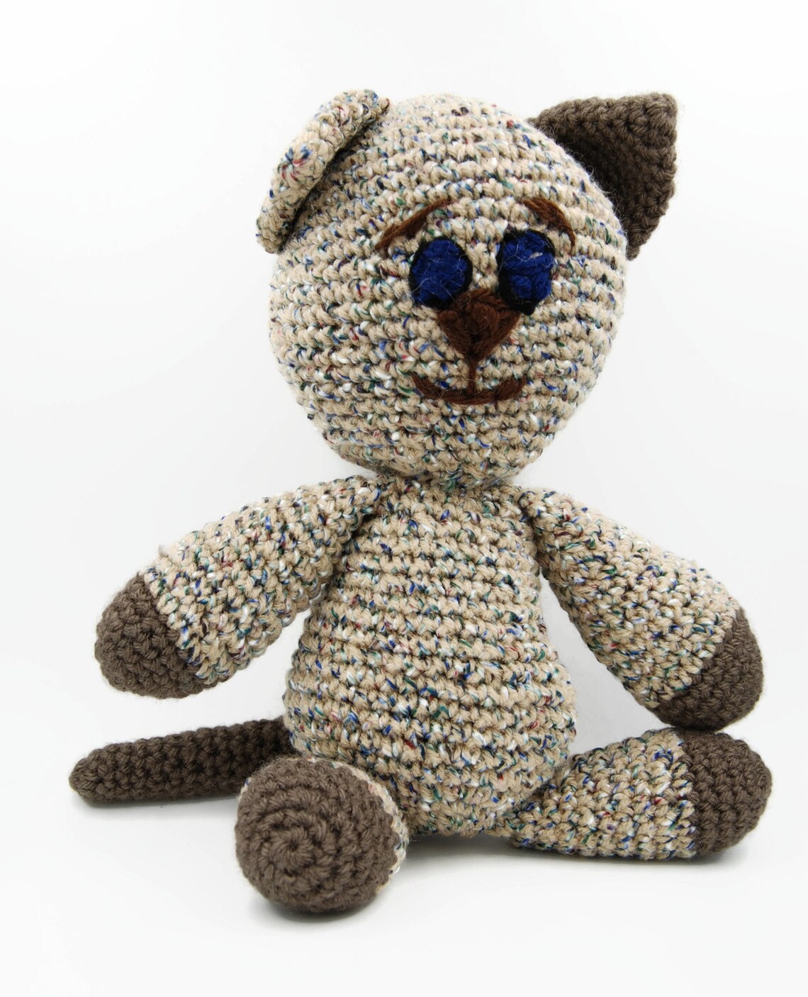 Crochet cat stuffie brown cat stuffy stuffed cat toy | Etsy