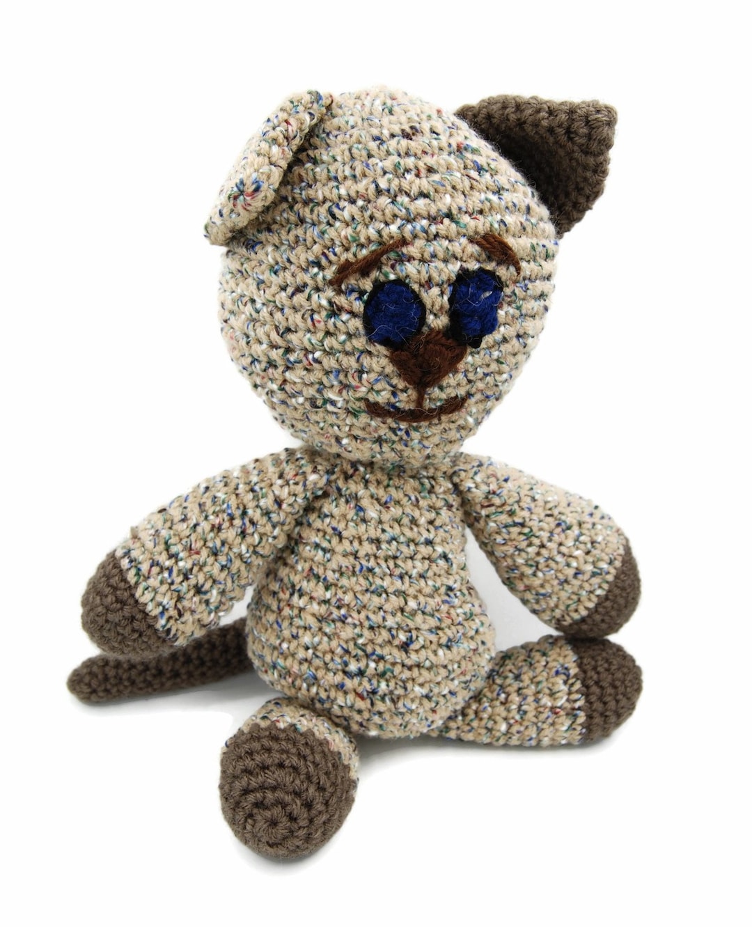 Crochet Cat Stuffie, Brown Cat Stuffy, Stuffed Cat Toy, Crochet Stuffed ...