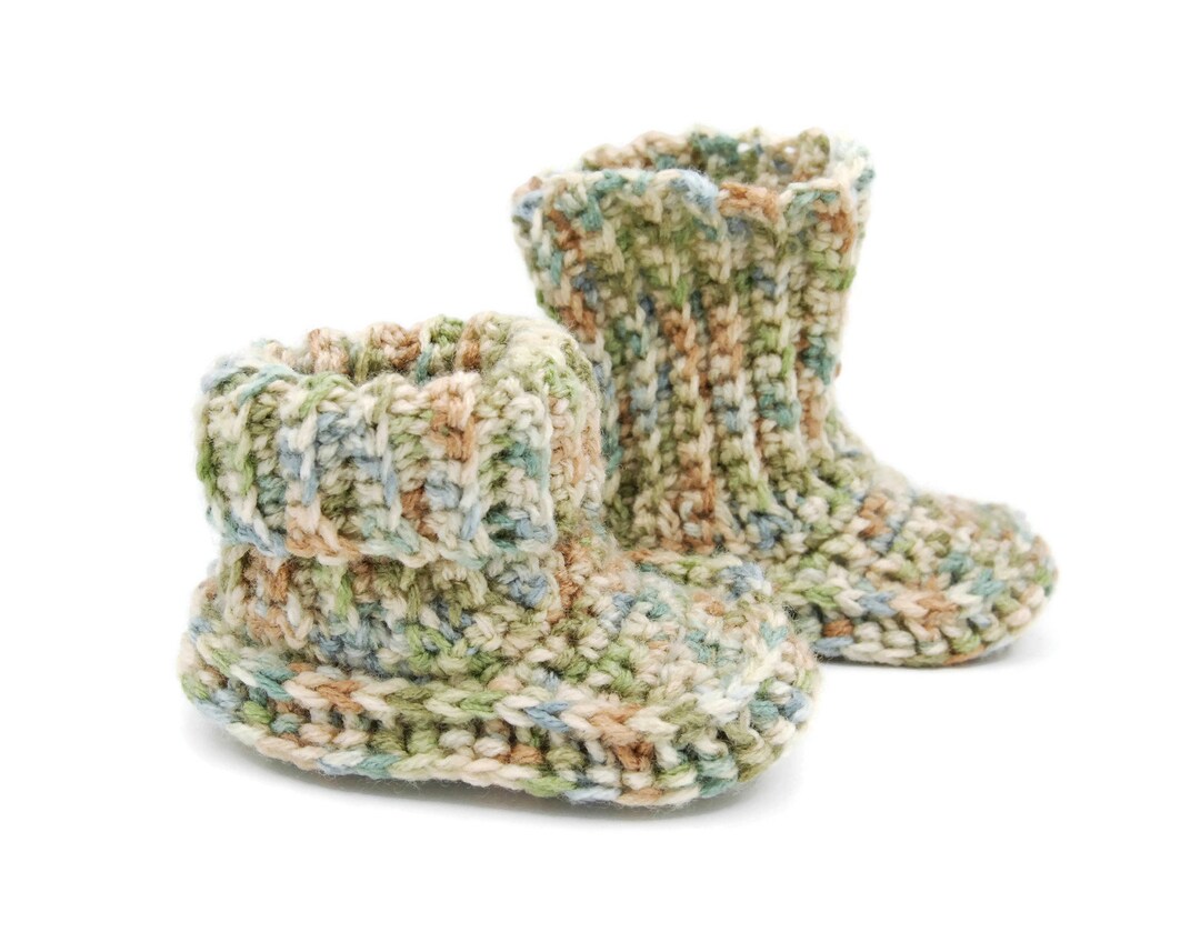 Gender Neutral Foldover Baby Booties, Toddler Slippers, Baby Crib Shoes ...