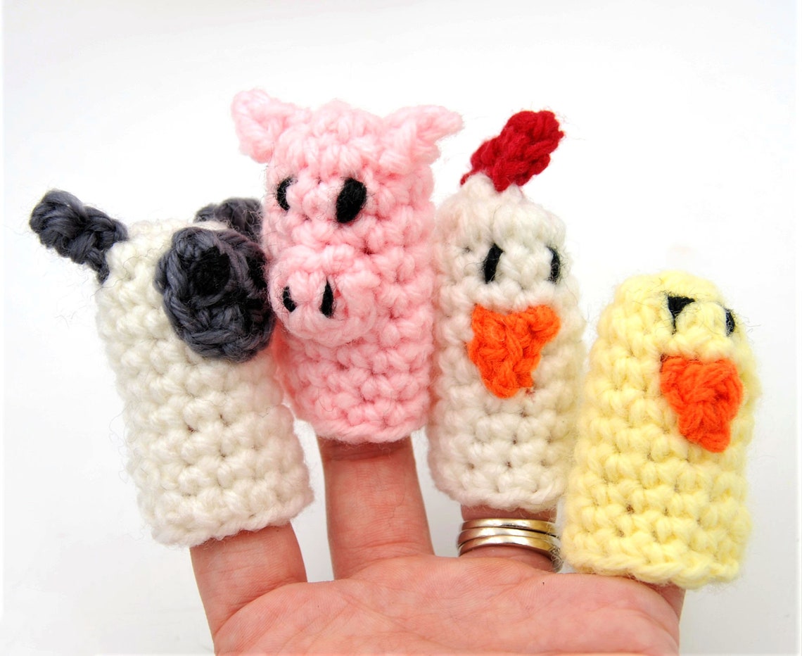 Farm Themed Finger Puppets and Bag Farm Animal Toy Set Kid - Etsy