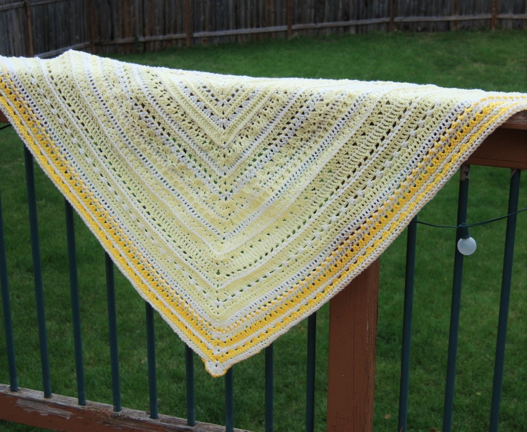 Large Yellow Triangle Scarf Womens Crochet Yellow Triangle - Etsy