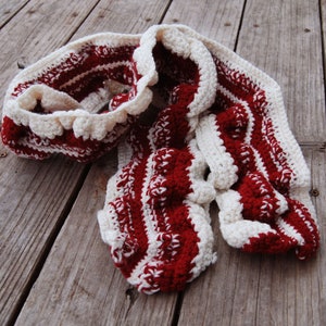 Bacon Scarf, Food Scarf, Bacon Lover, Crochet Bacon Scarf. Crochet Food ...