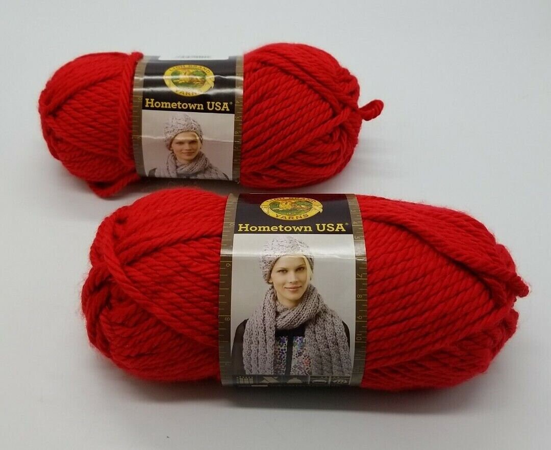 2 Skeins Lion Brand Yarns Hometown Usa in Cincinnati Red - Etsy