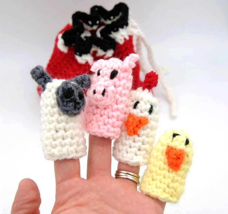 Farm Themed Finger Puppets and Bag Farm Animal Toy Set Kid - Etsy