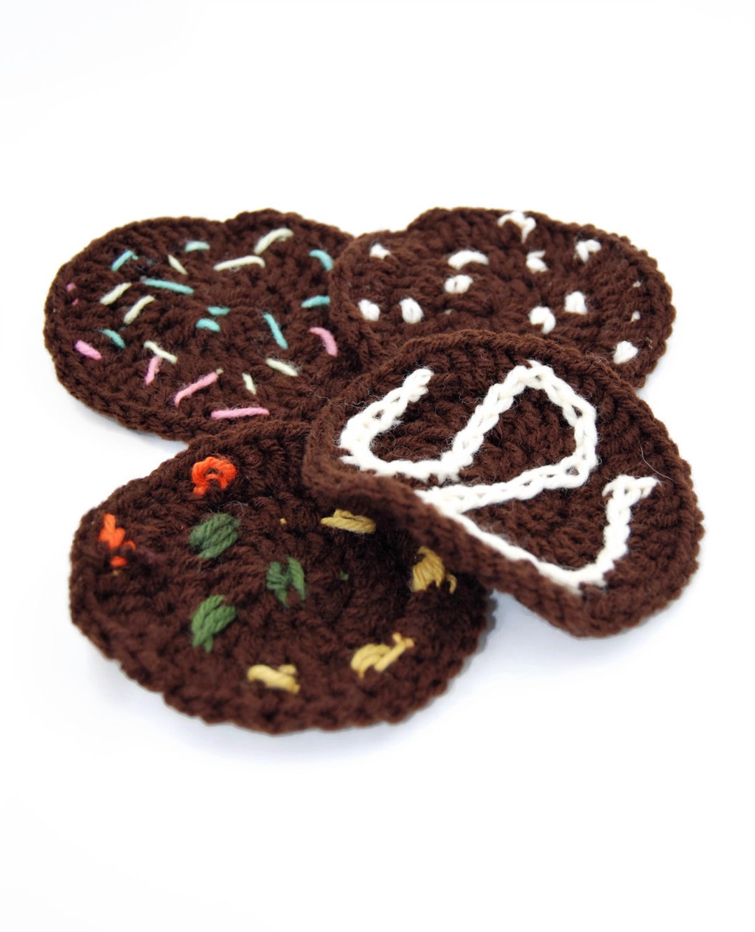 Set of Crochet Cookie Coasters, Kitsch Gift Idea for Baker, Crochet ...