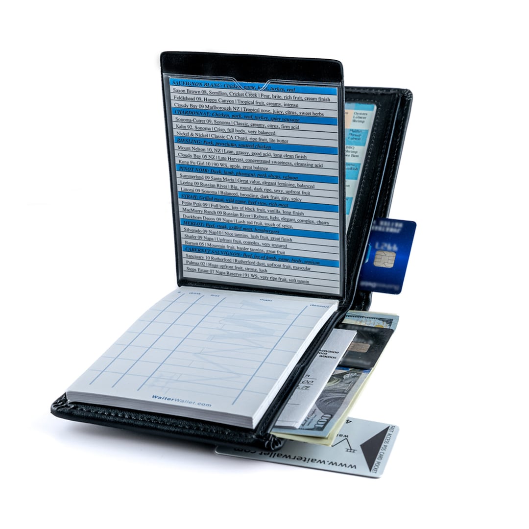 Waiter Wallet Deluxe + Clear Pocket Insert and Restaurant Guest Order ...