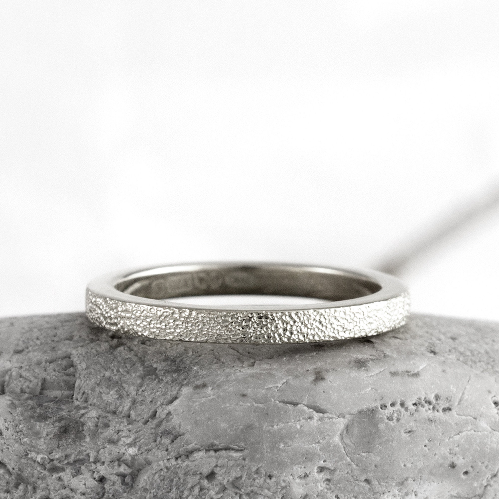 Textured Silver Ring Handmade Textured Solid Silver Ring by - Etsy