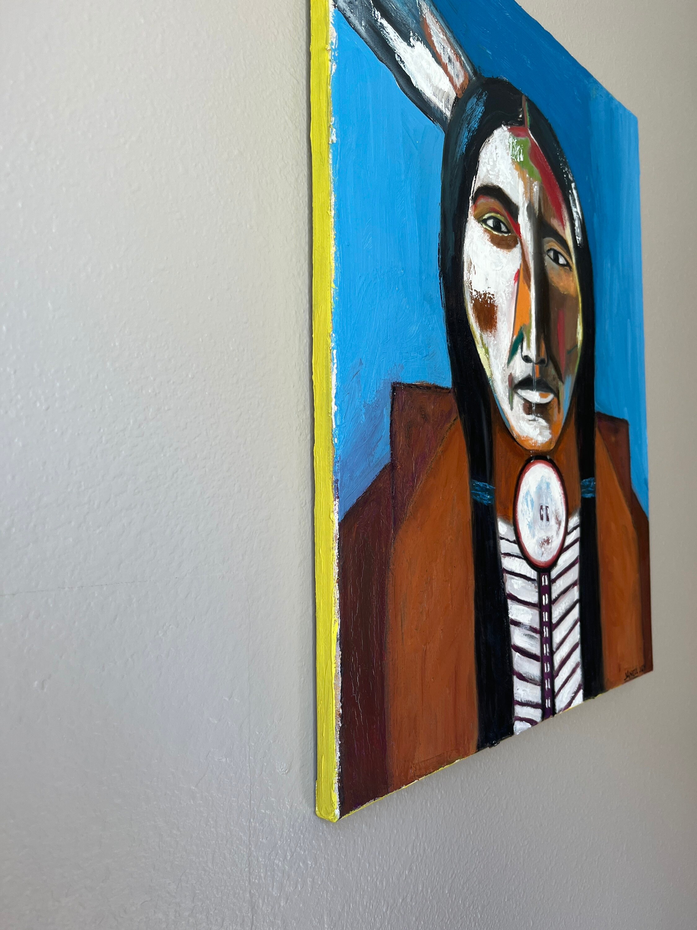 Crooked Feather Indian Painting - Etsy