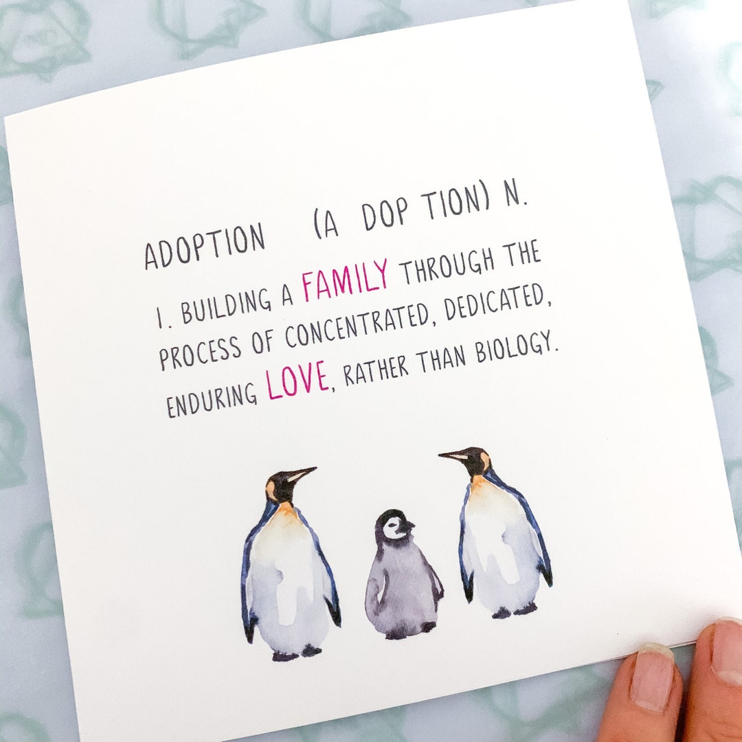 Penguin Adoption Definition Celebration Card / Adoption Card / Adoption ...