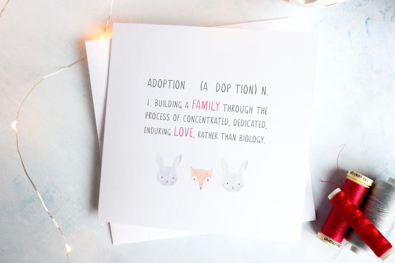 Adoption Definition Celebration Card / Adoption Card / - Etsy