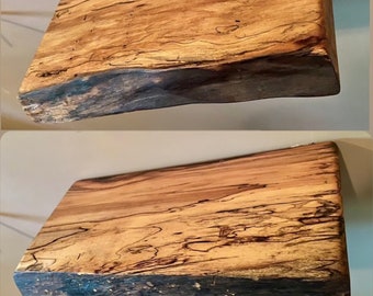 31 Inch Long Live Edge Spalted Maple Wood Shelf Finished and Ready to ...