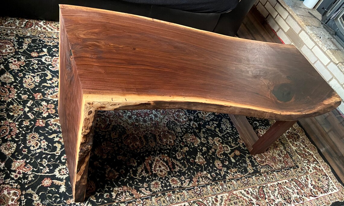 Custom Live Edge Continuous Waterfall Leg Coffee Table Live - Etsy