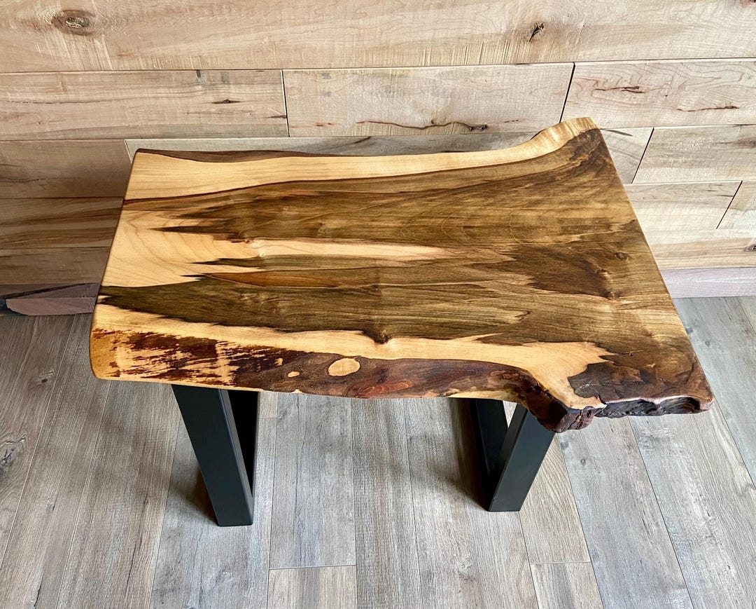 Live Edge Accent Table Handcrafted Maple Wood|rustic Home Decor|live ...