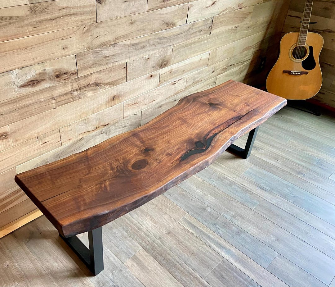 Live Edge Black Walnut Bench or Table|long Natural Wood Coffee Table ...