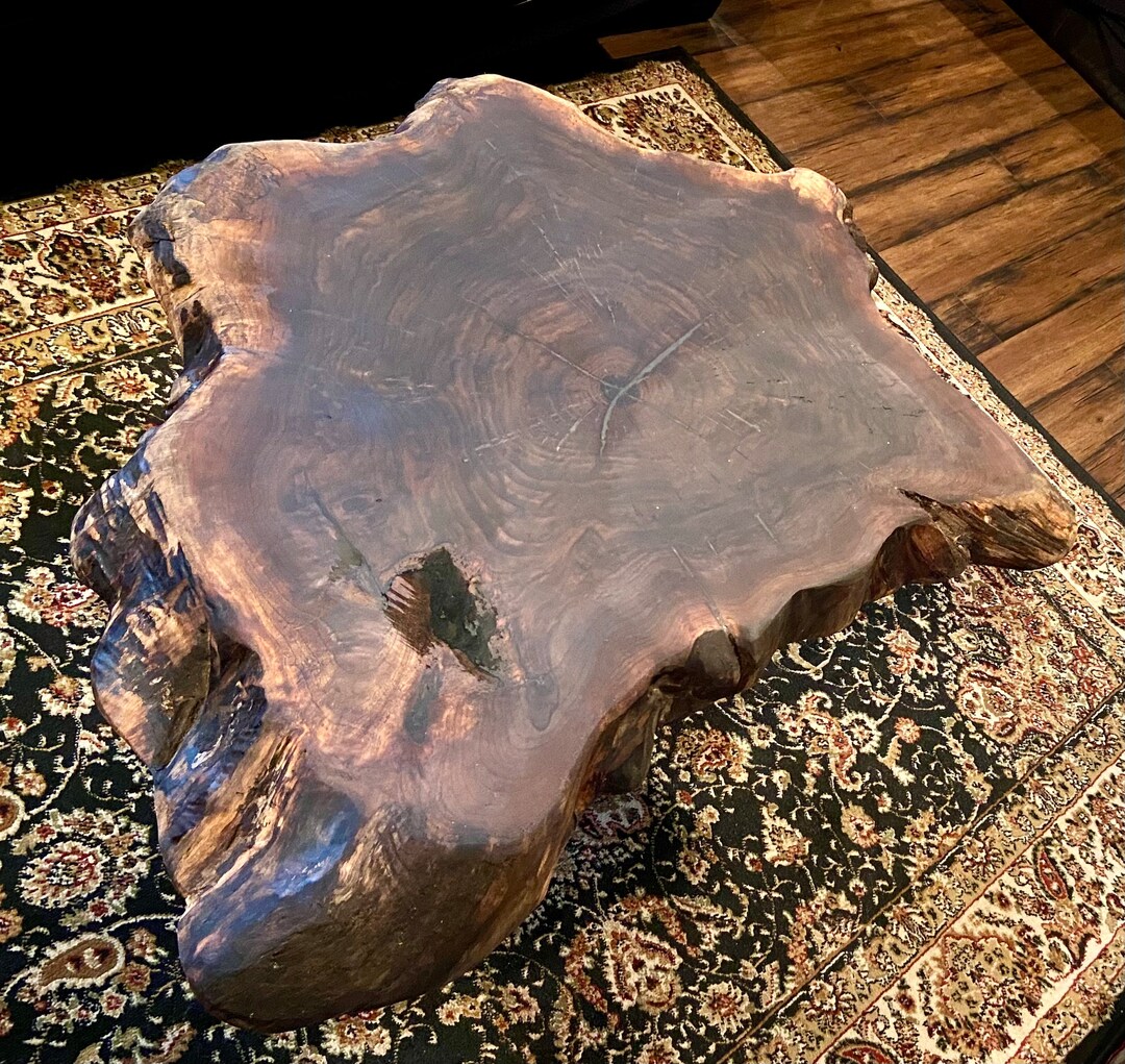 Live Edge Cross Cut Walnut Coffee Tablelive Edge Round Wood Coffee ...