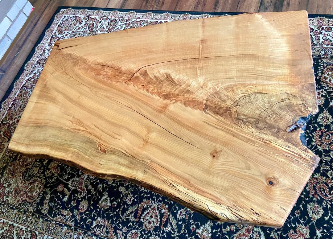 Wide Forked Live Edge Spalted Maple Tablelive Edge Maple Wood Coffee ...