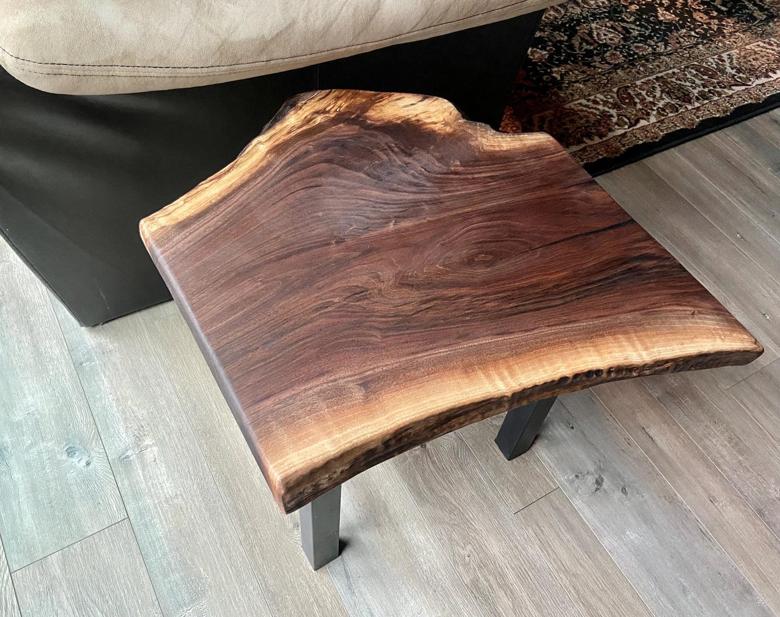 Live Edge Walnut Side Table|live Edge Solid Wood Accent Table|unique ...