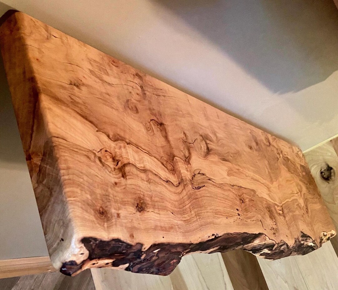 Custom Live Edge Spalted Maple Wood Floating Wall Shelves|ambrosia ...