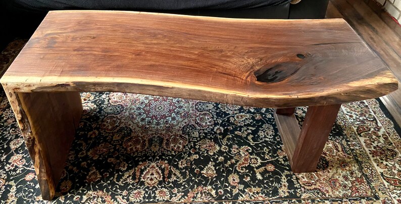 Custom Live Edge Continuous Waterfall Leg Coffee Table Live - Etsy