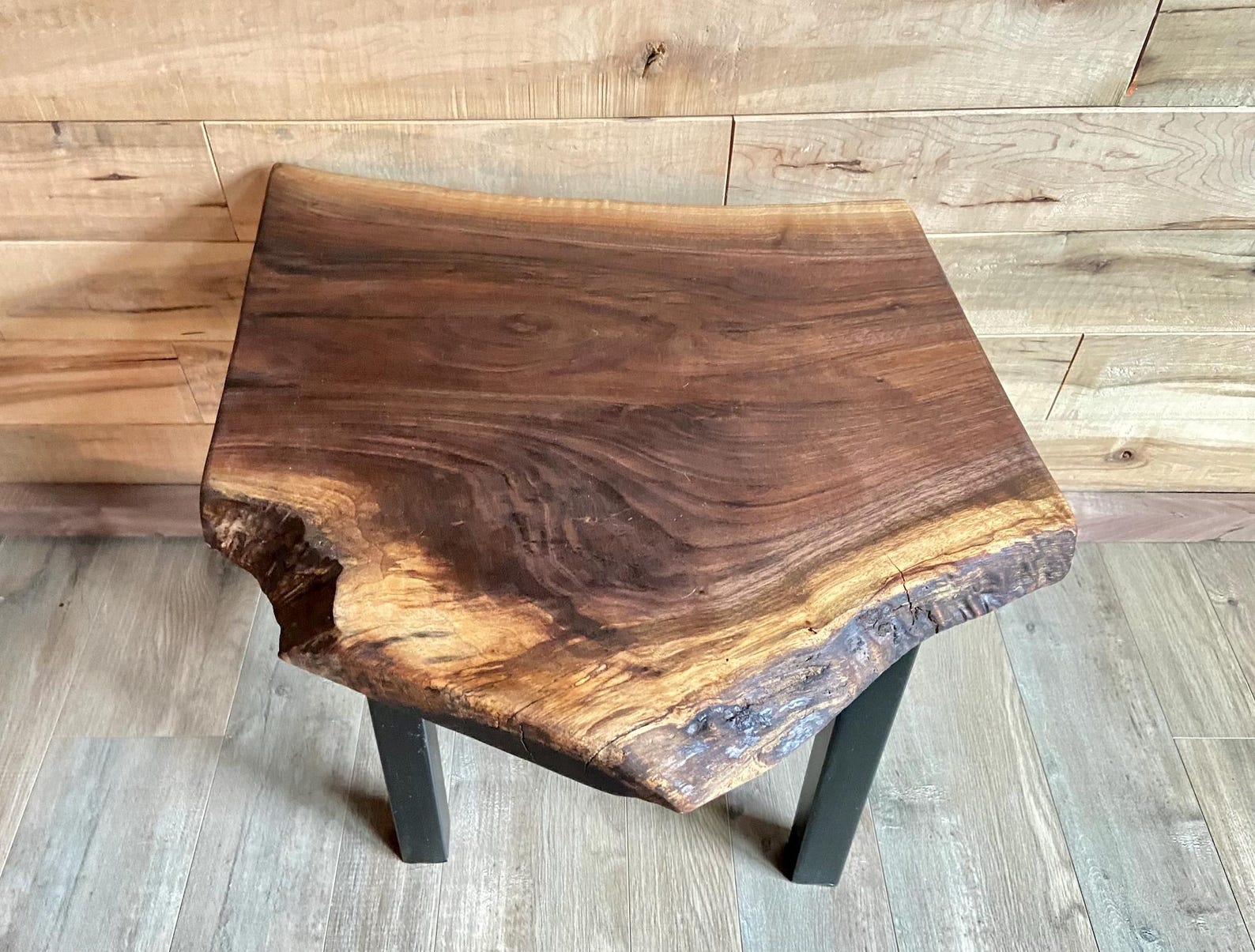 Live Edge Walnut Side Table|live Edge Solid Wood Accent Table|unique ...