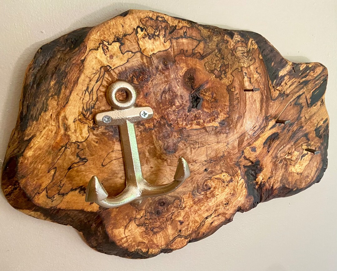 Spalted Burl Maple Rustic Live Edge Mountable Wall Hooks|wall Organizer ...