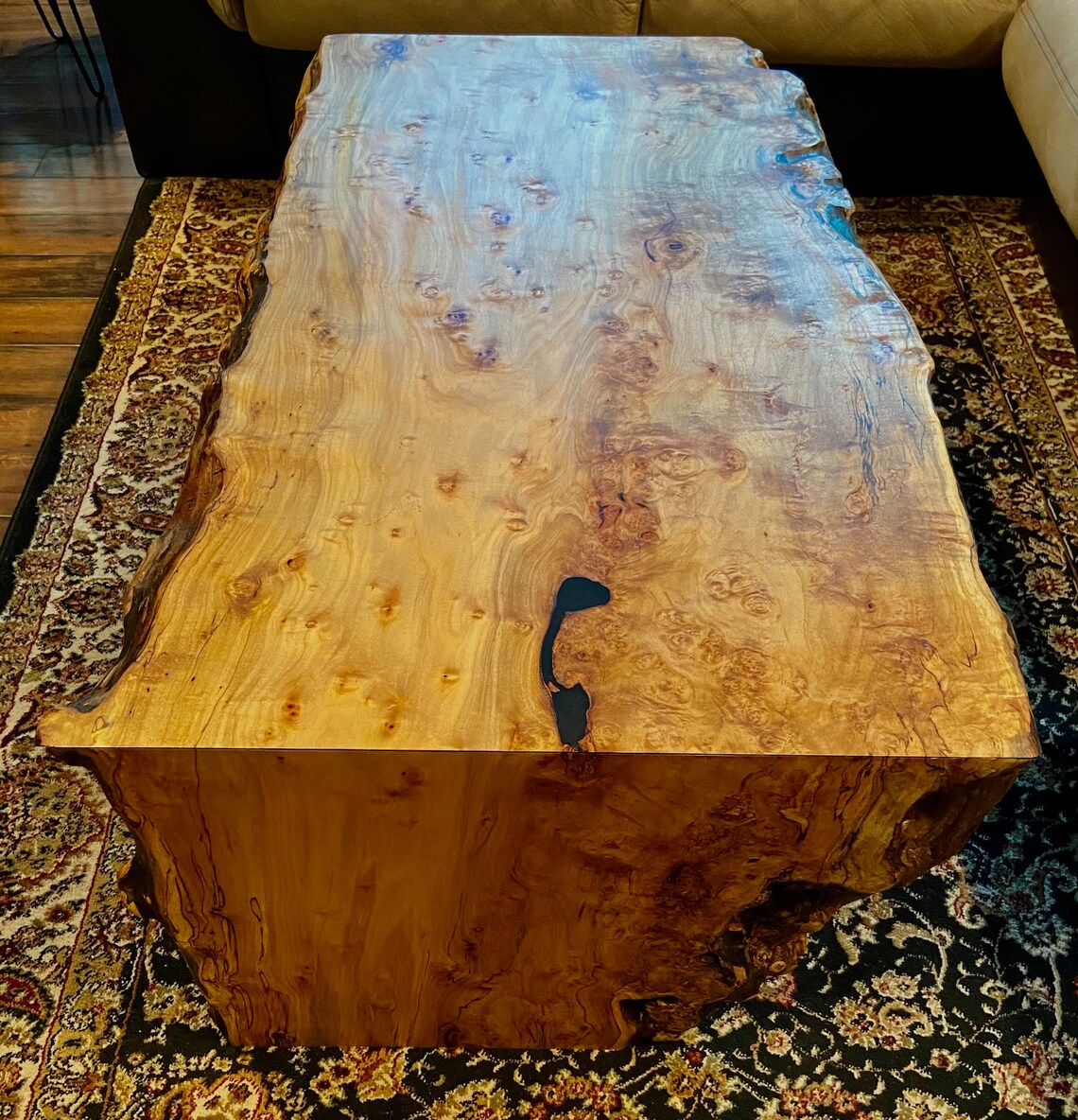 Custom Live Edge Continuous Waterfall Leg Coffee Table Live - Etsy
