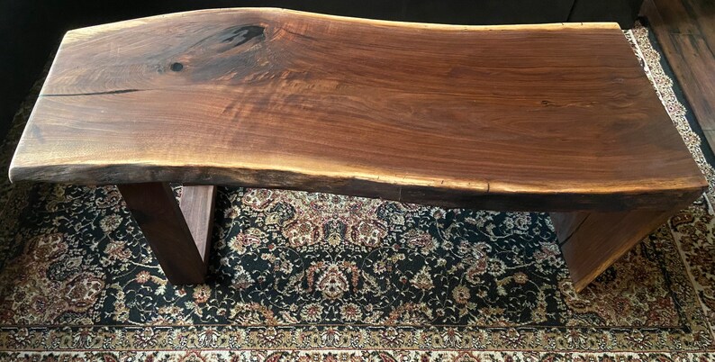 Custom Live Edge Continuous Waterfall Leg Coffee Table Live - Etsy