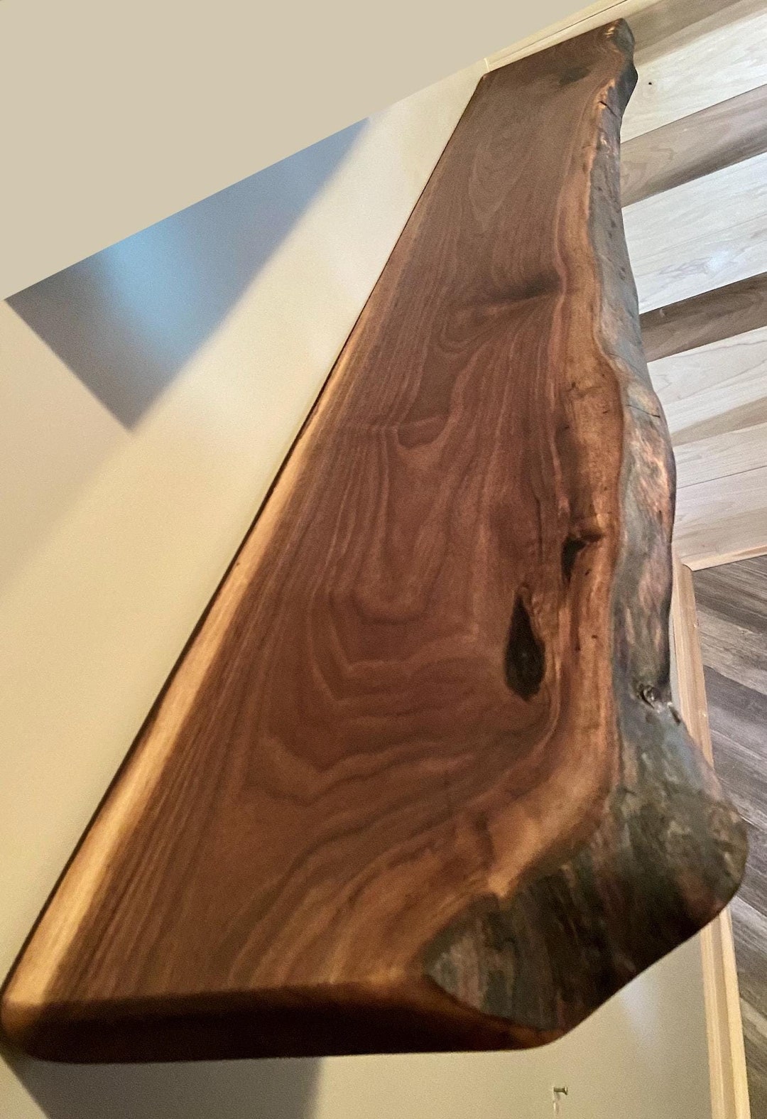 Live Edge Walnut Wood Floating Shelf Mantlelive Edge Black Walnut ...