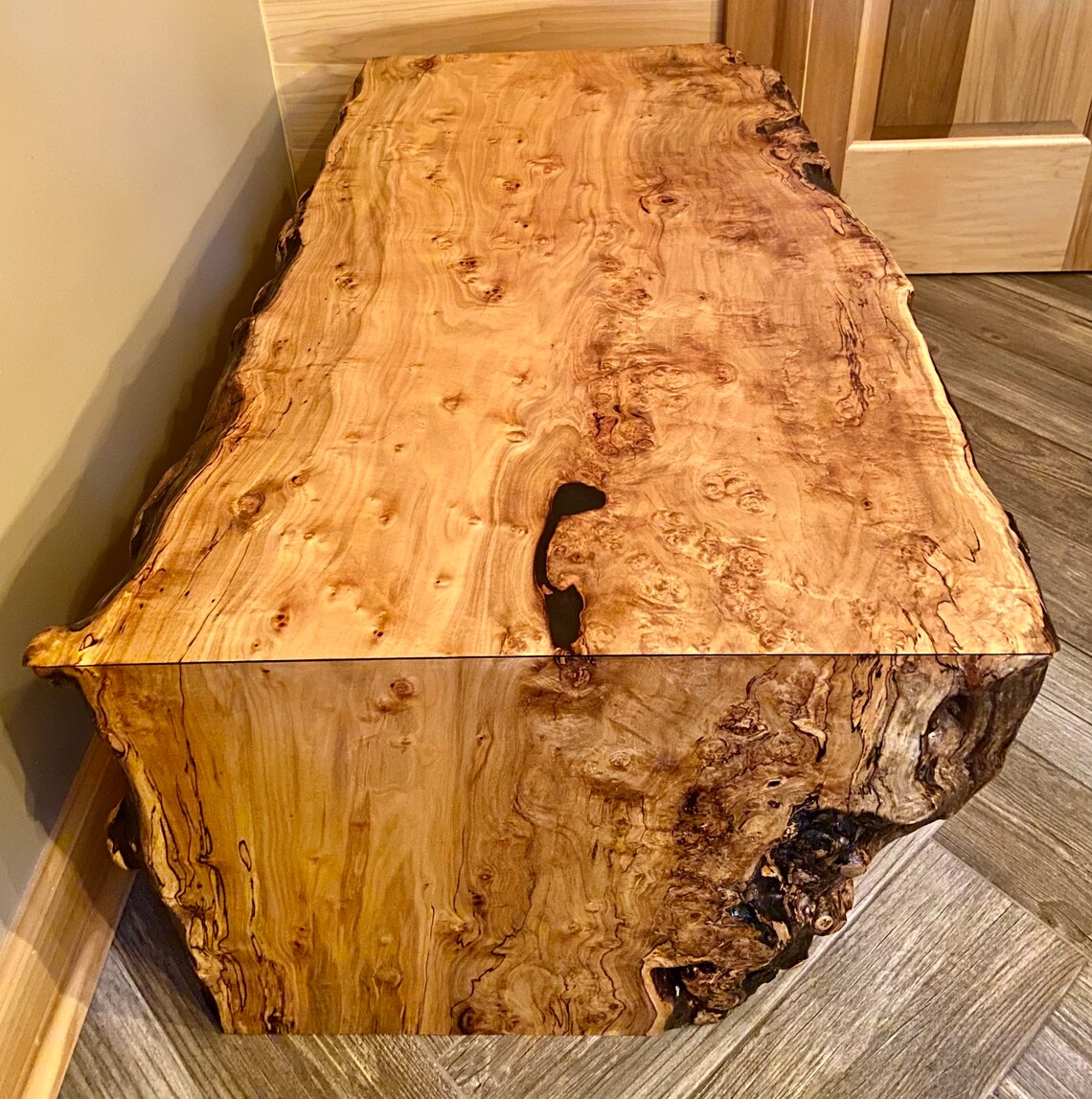 Custom Live Edge Continuous Waterfall Leg Coffee Table Live - Etsy