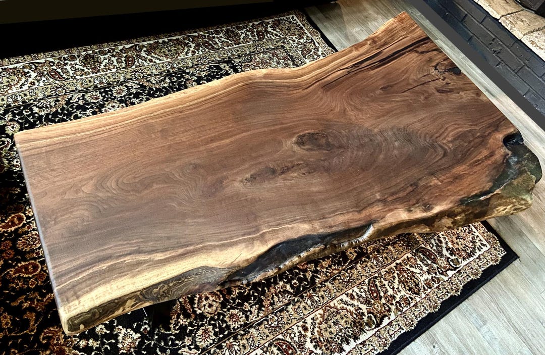 Large Live Edge Walnut Coffee Table|rustic Natural Walnut Wood Slab ...