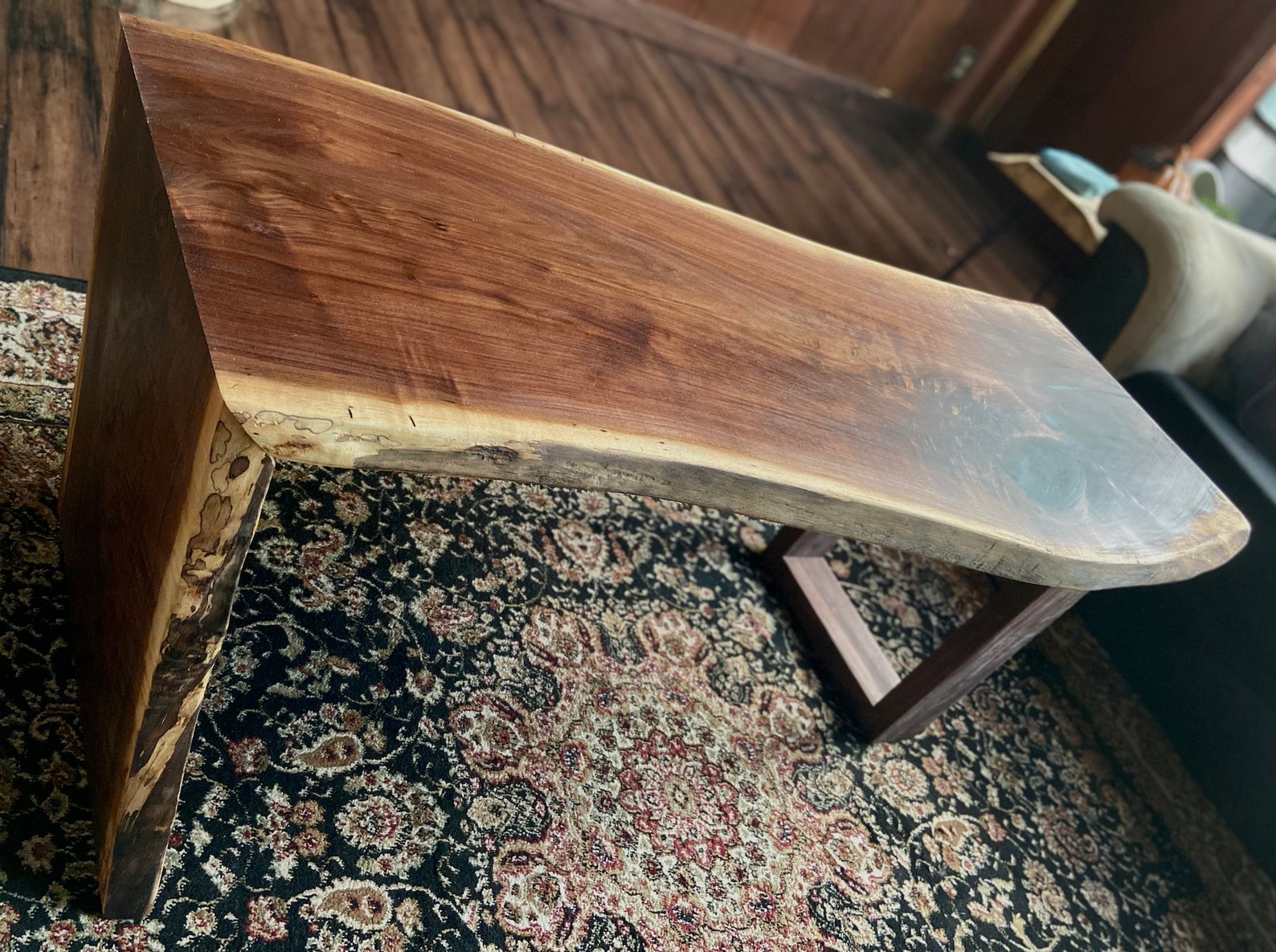 Custom Live Edge Continuous Waterfall Leg Coffee Table Live - Etsy