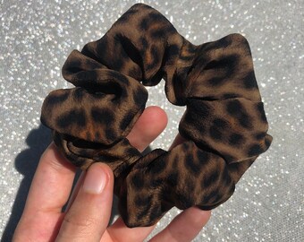 Cheetah Cow Print Sunflower Scrunchie - Etsy