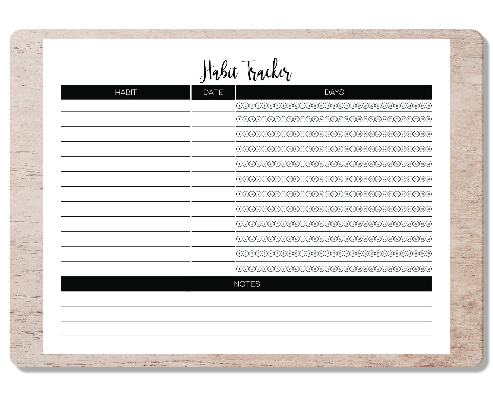 Printable Habit Tracker Monthly Tracker Monthly Planner | Etsy
