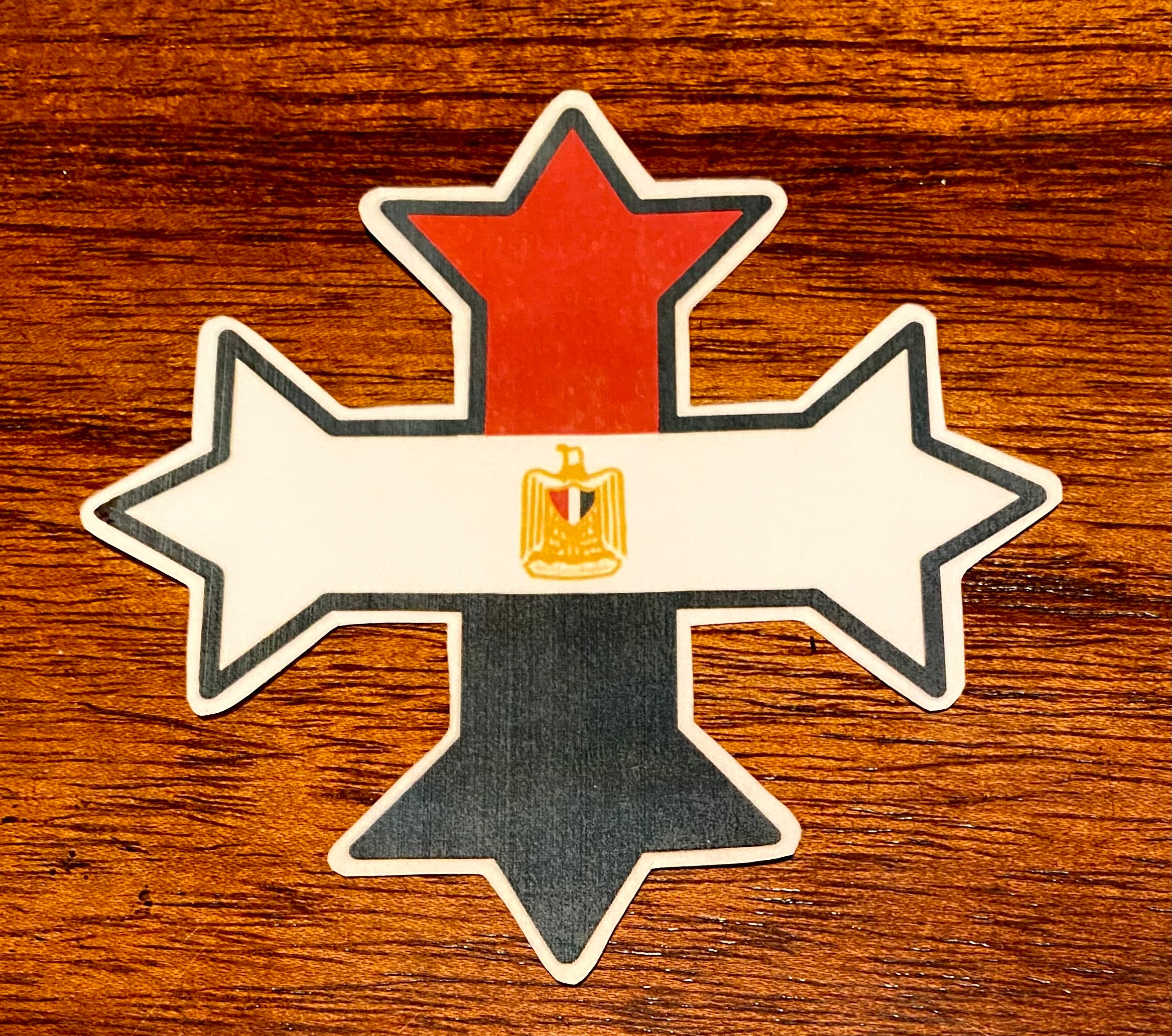 Coptic Cross, Egyptian Flag Sticker - Etsy
