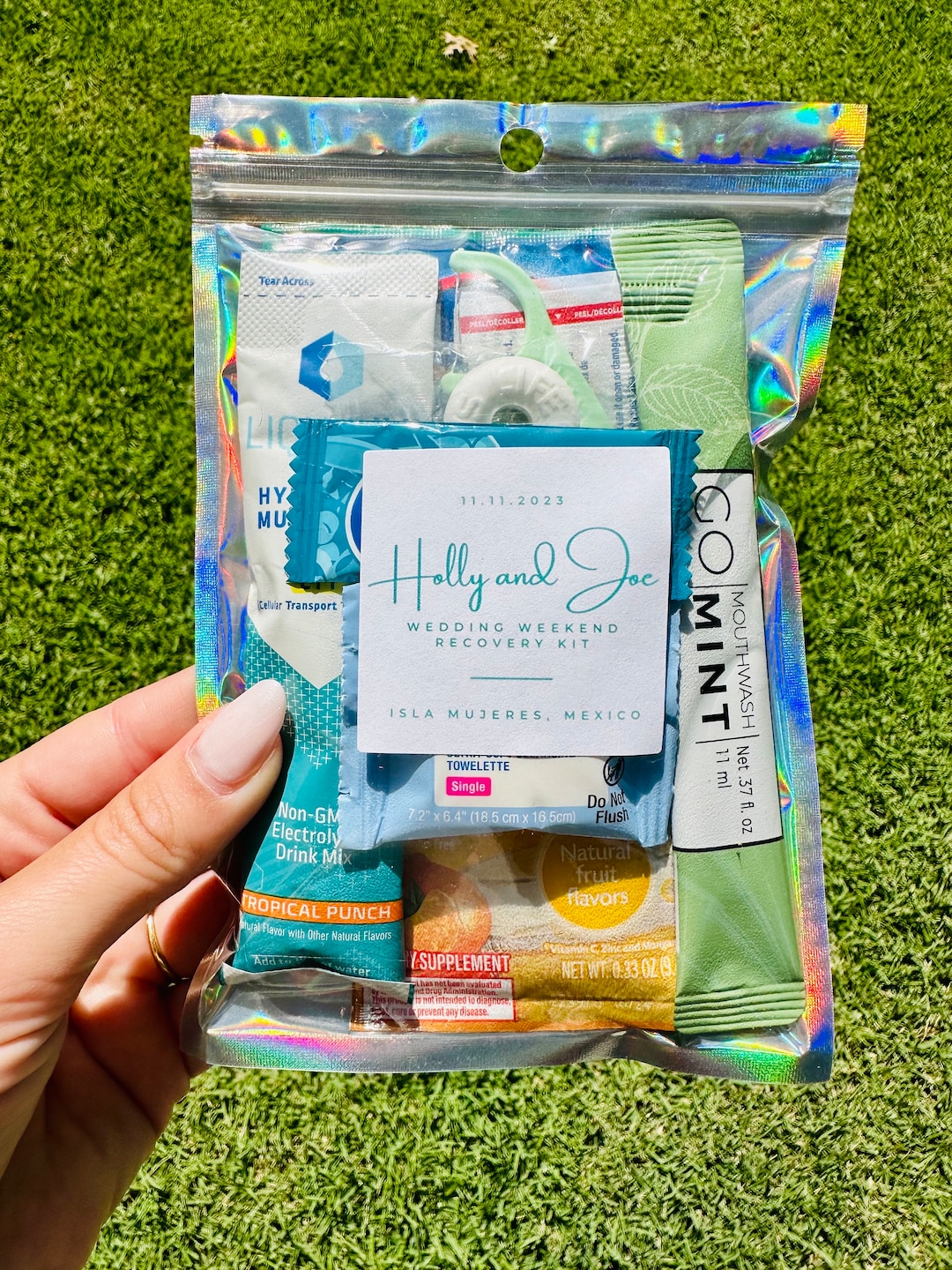Custom Wedding Recovery Kit Hangover Survival Pouch Welcome Bag Party ...