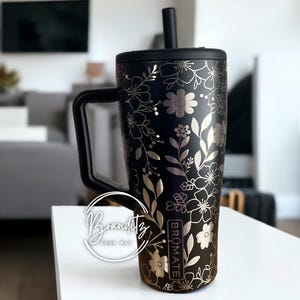 Matte Black 30oz and 40oz Brumate Era Vintage Flowers personalized ...