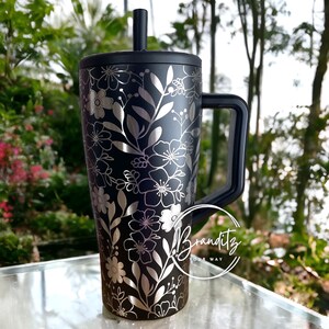 Matte Black 30oz and 40oz Brumate Era Vintage Flowers personalized ...