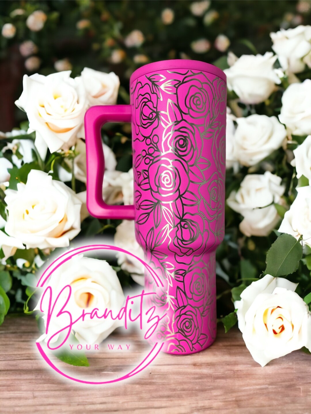 Roses 40oz Simple Modern Raspberry Vibes - Etsy