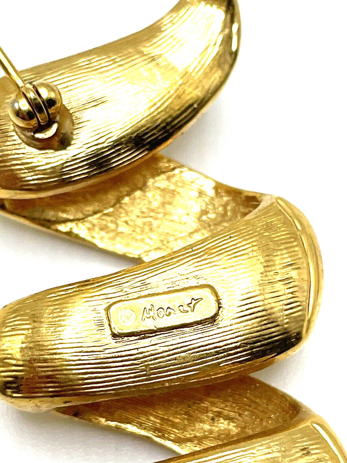Vintage Monet Brooch Spiral Modernist Gold Chunky - Etsy