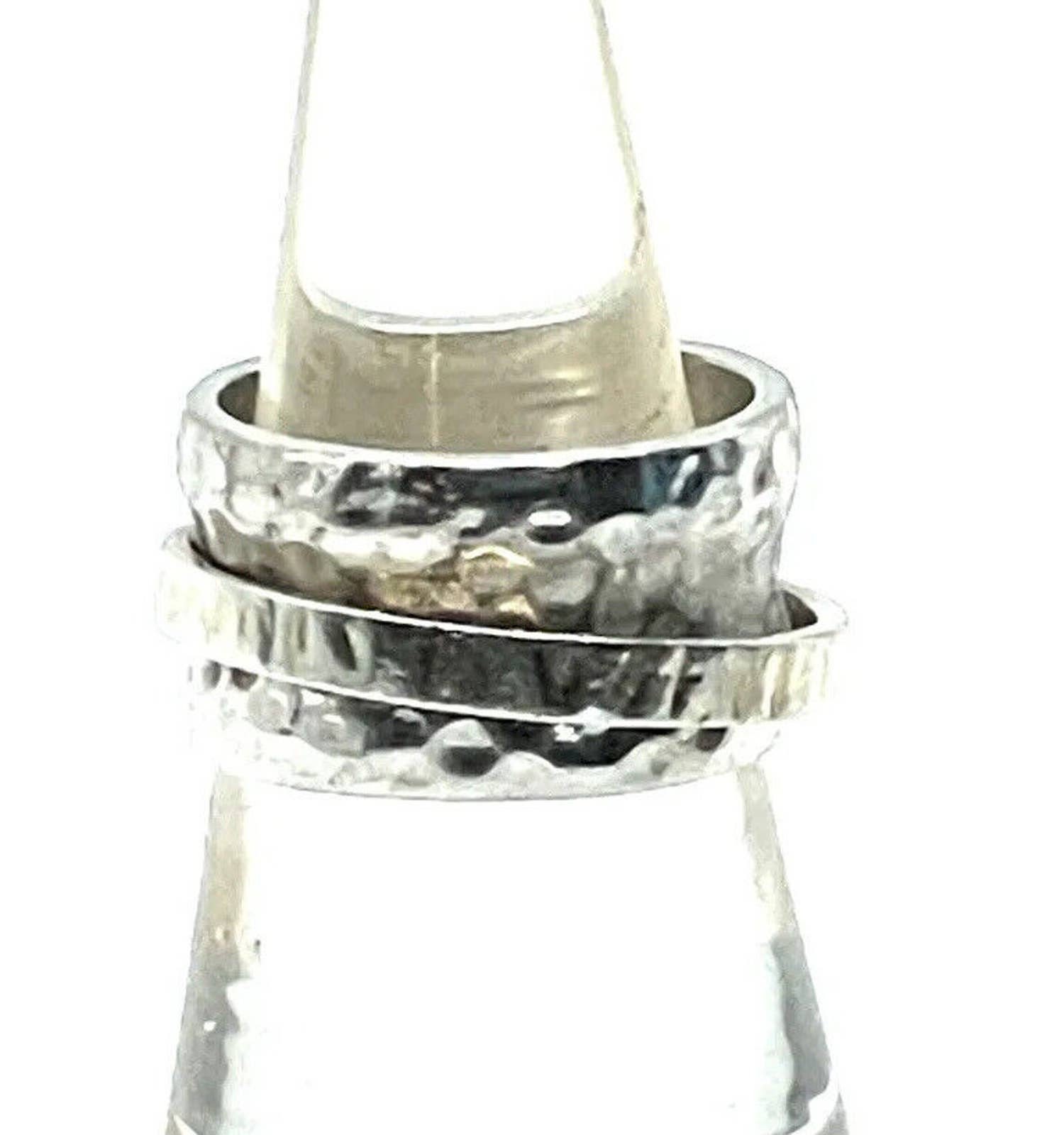 Silpada Sterling Silver Brutalist Wide Hammered Spinner Ring RETIRED 7. ...