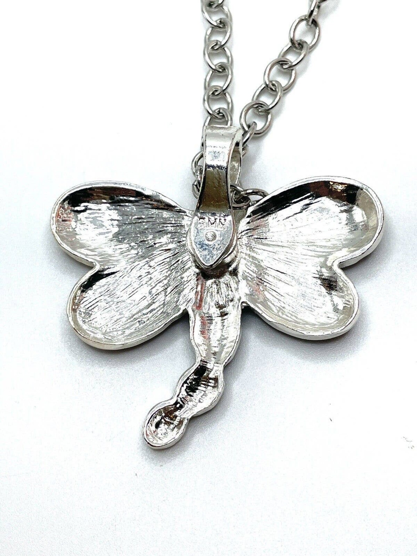 RMN Roman Pop Art Enamel Firefly Pendant Silver Necklace Colorful Large ...