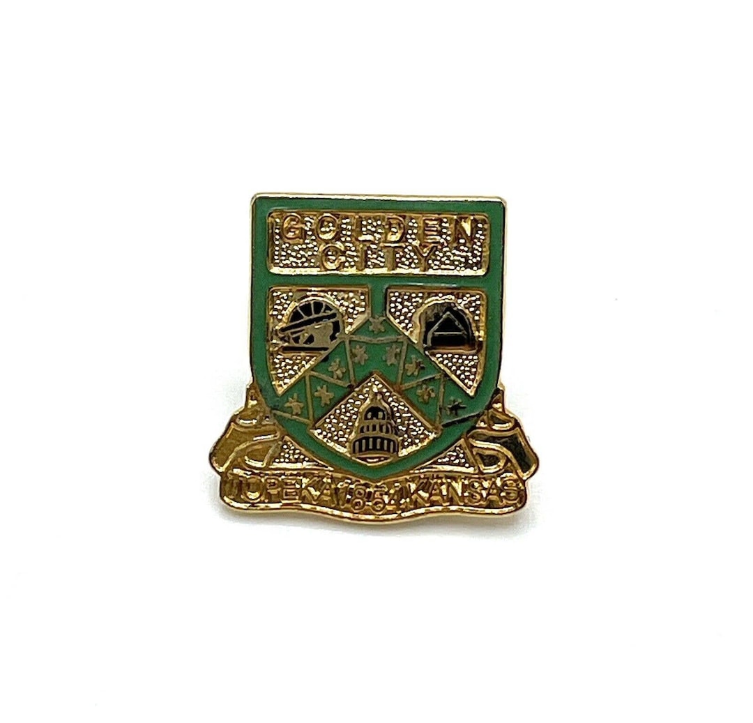 Golden City Topeka 1854 Kansas State Insignia Enamel Gold Lapel Pin - Etsy