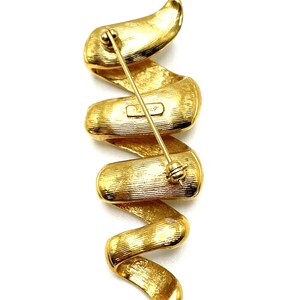 Vintage Monet Brooch Spiral Modernist Gold Chunky - Etsy